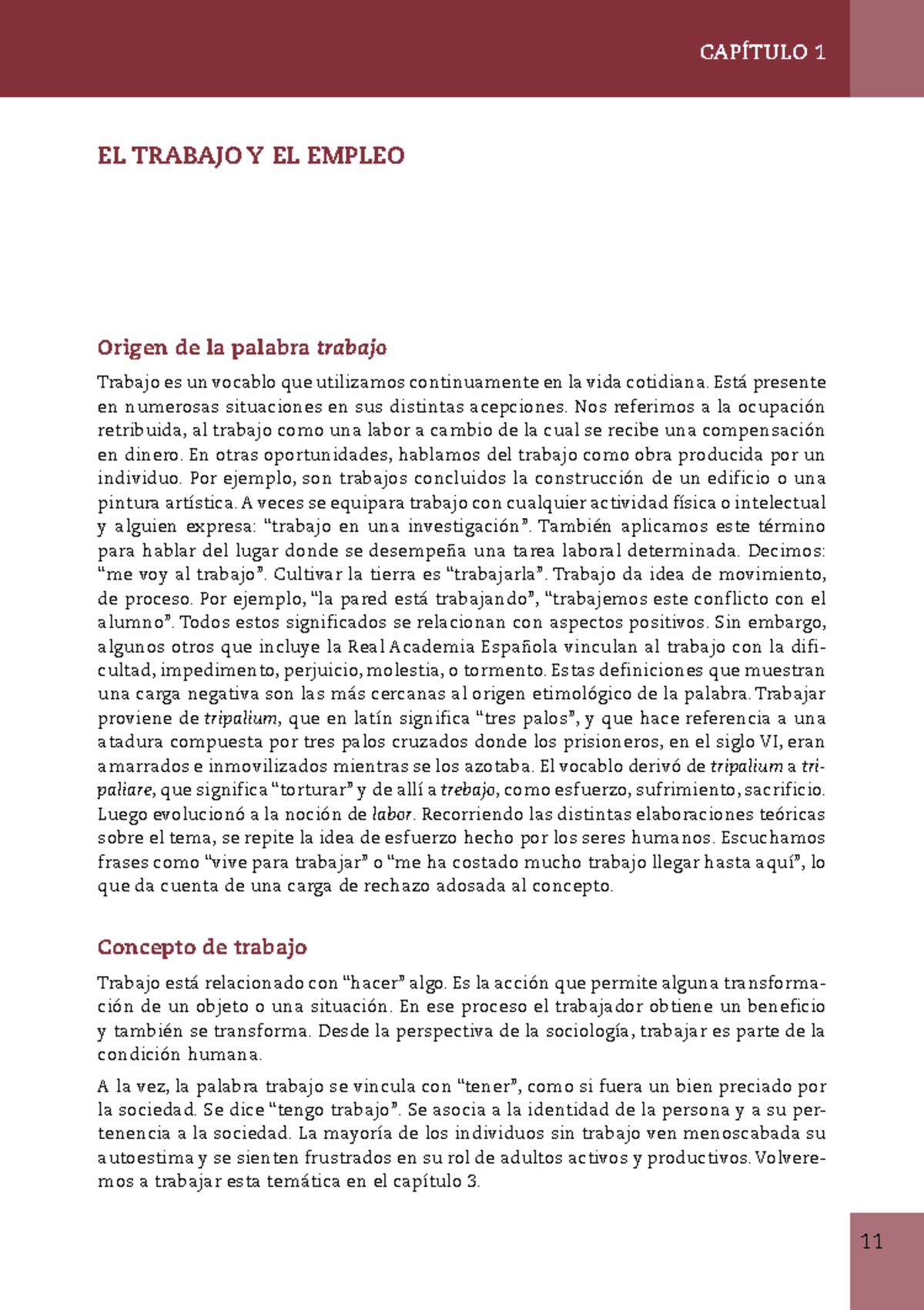 CAPÍTULO 1: EL TRABAJO Y EL EMPLEO - Definición e Historia (Ty C) - Studocu