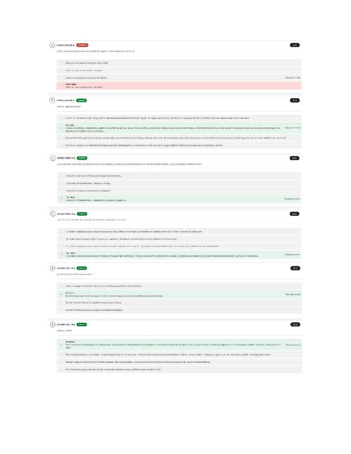 Gestión y Logística: Preguntas de Opción Múltiple (G&L 101) - Studocu
