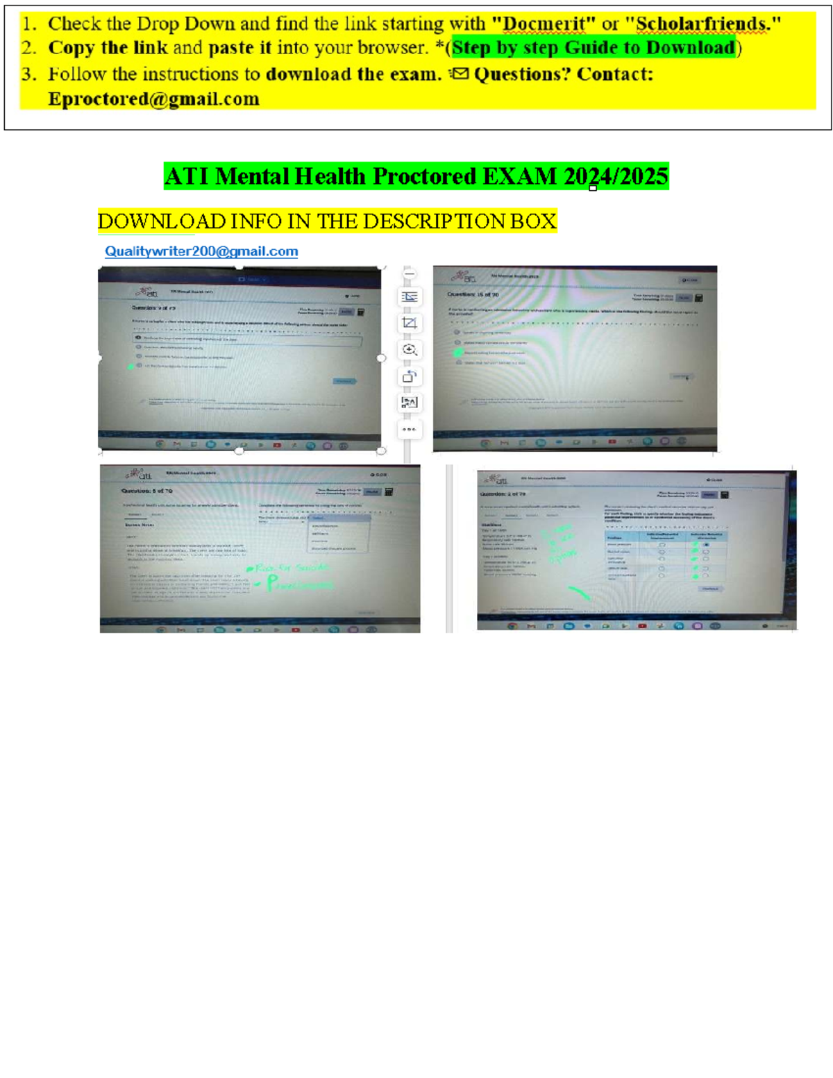 ATI Mental Health Proctored Exam 2024-2025: Complete Solutions & Answers - Studocu