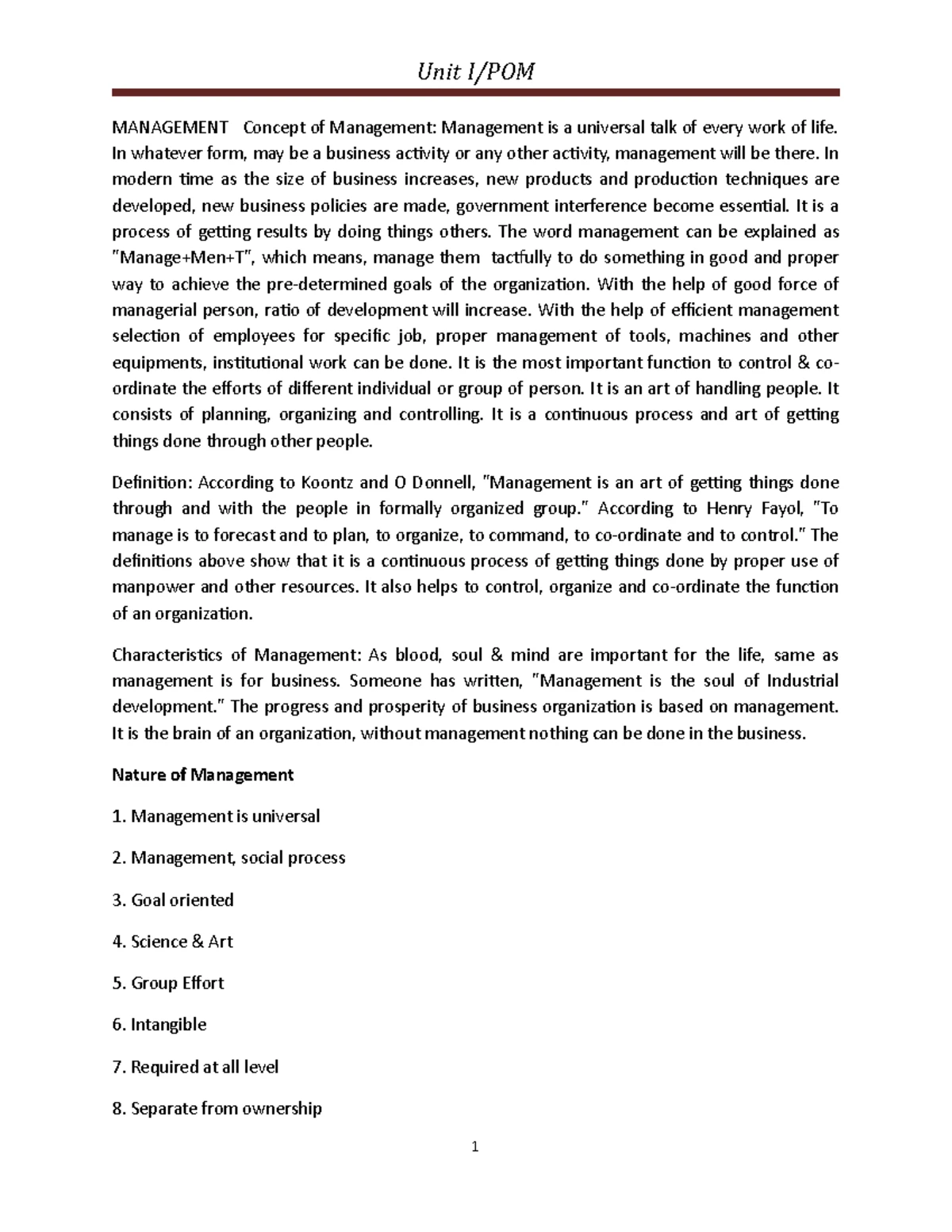 Principles OF Management ( UNIT 3 Notes) - UNIT – 3 Introduction ...