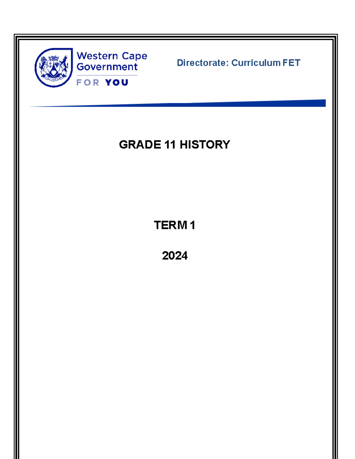 History Grade 11 Revision Booklet: Term 1 2024 Guide - Studocu