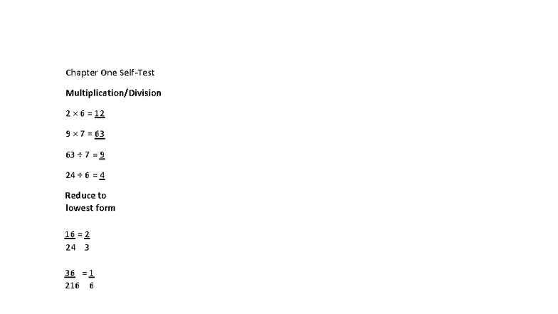 Med Math Worksheet CH 1: Arithmetic for Dosage Calculations - Studocu