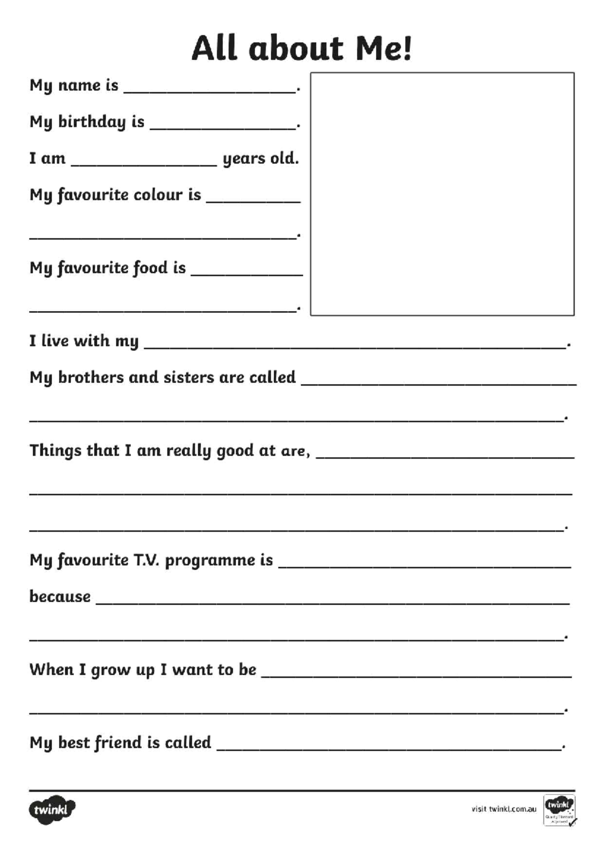 New Teacher All about Me Writing Frame - test grade 2 - All about Me ...