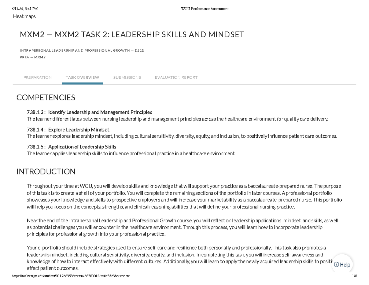 D218 E-Portfolio for Leadership Skills & Professional Growth - Studocu