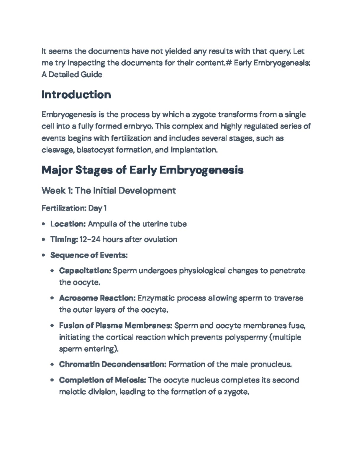 Embryology 101: Key Stages of Early Embryogenesis (Week 1) - It seems ...