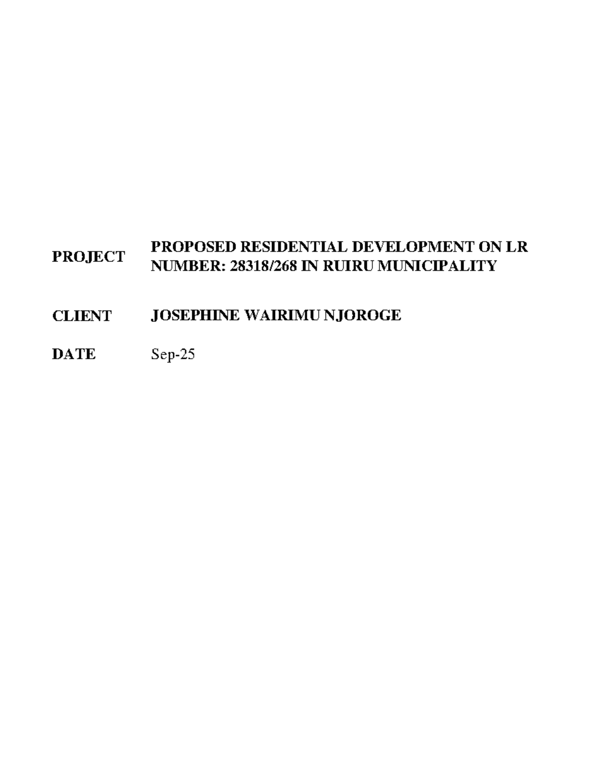 Josephine Wairimu BOQ for Proposed Residential Development - Final ...