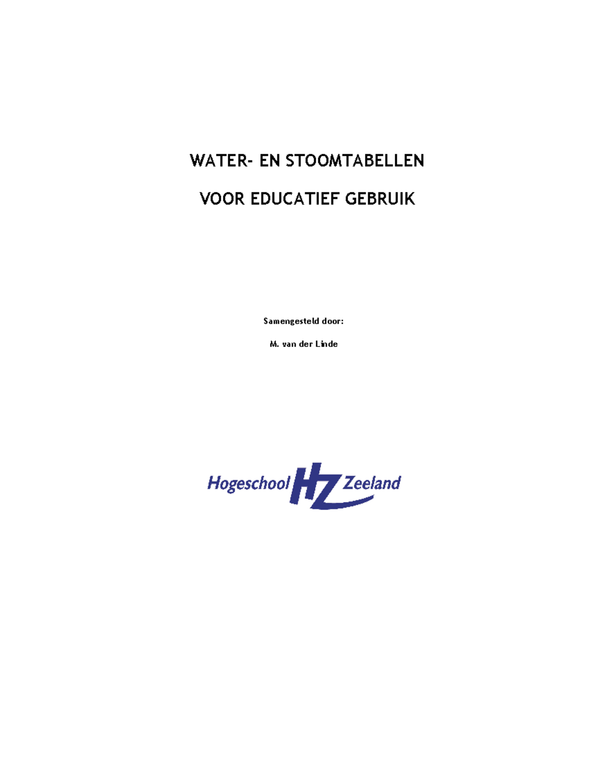 Water- en Stoomtabellen voor Educatief Gebruik - HZ 090924 - Studeersnel