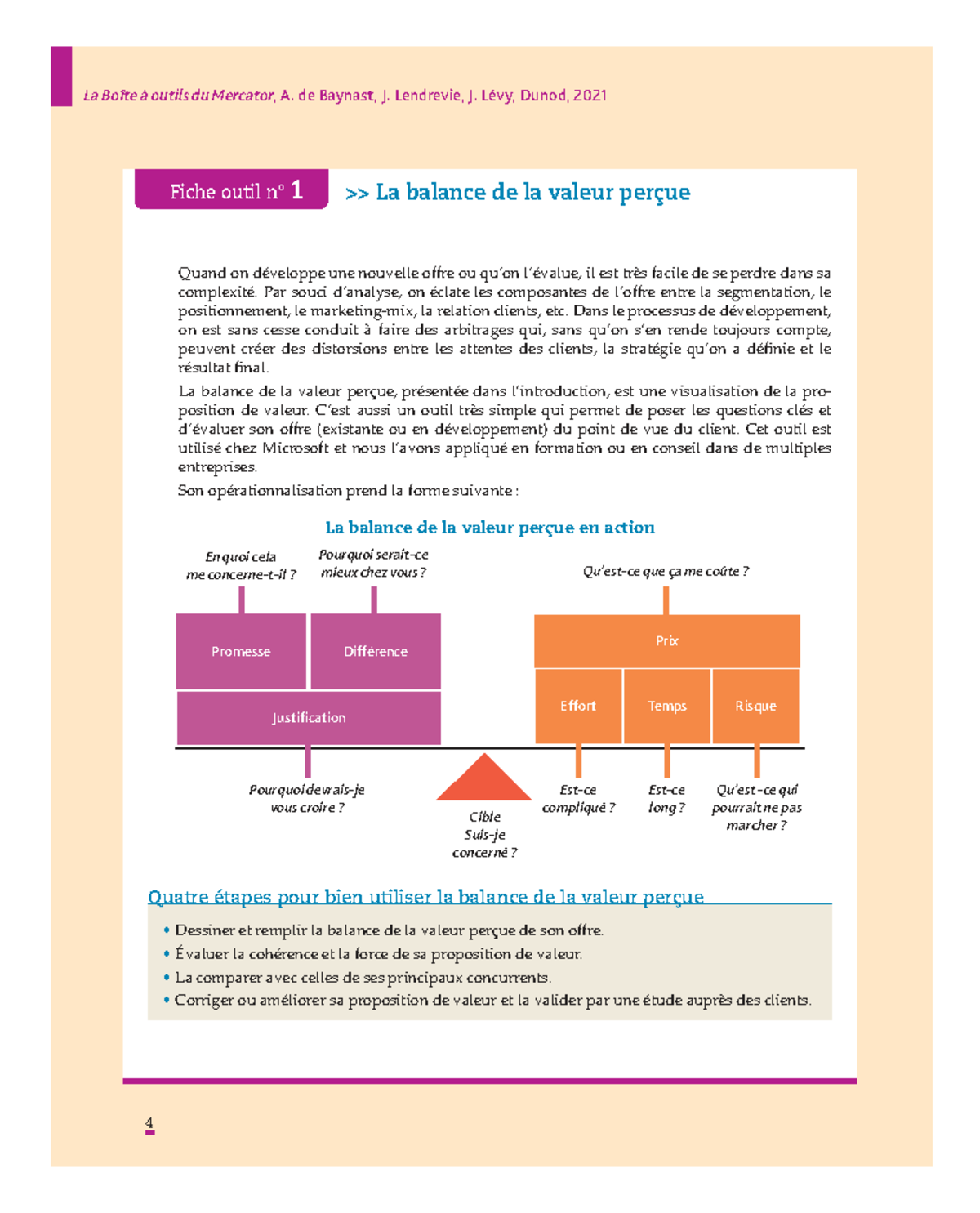 Mercator 13ed fiche outil 01 : La balance de la valeur perçue - Studocu