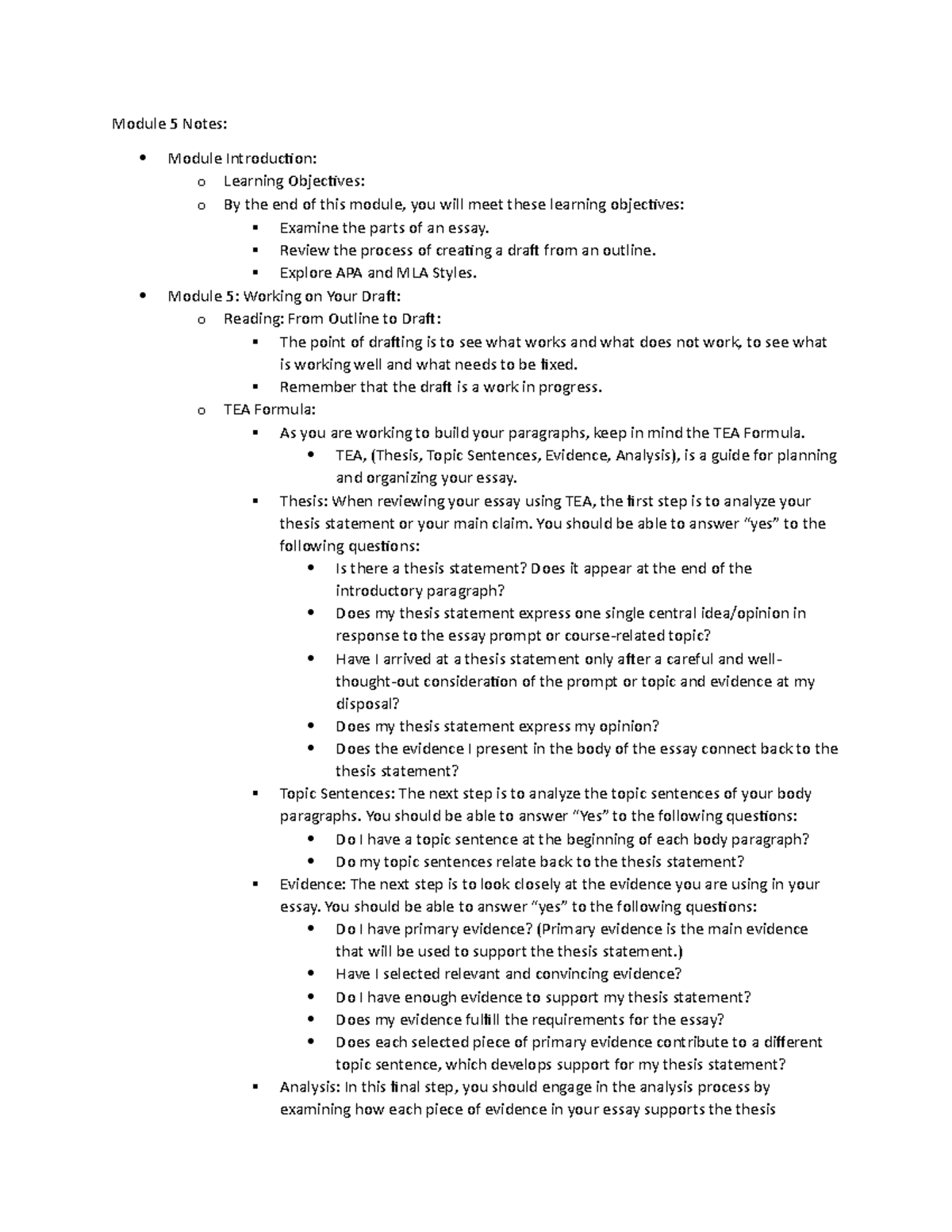 Module 5 Notes - Module 5 Notes: Module Introduction: o Learning ...