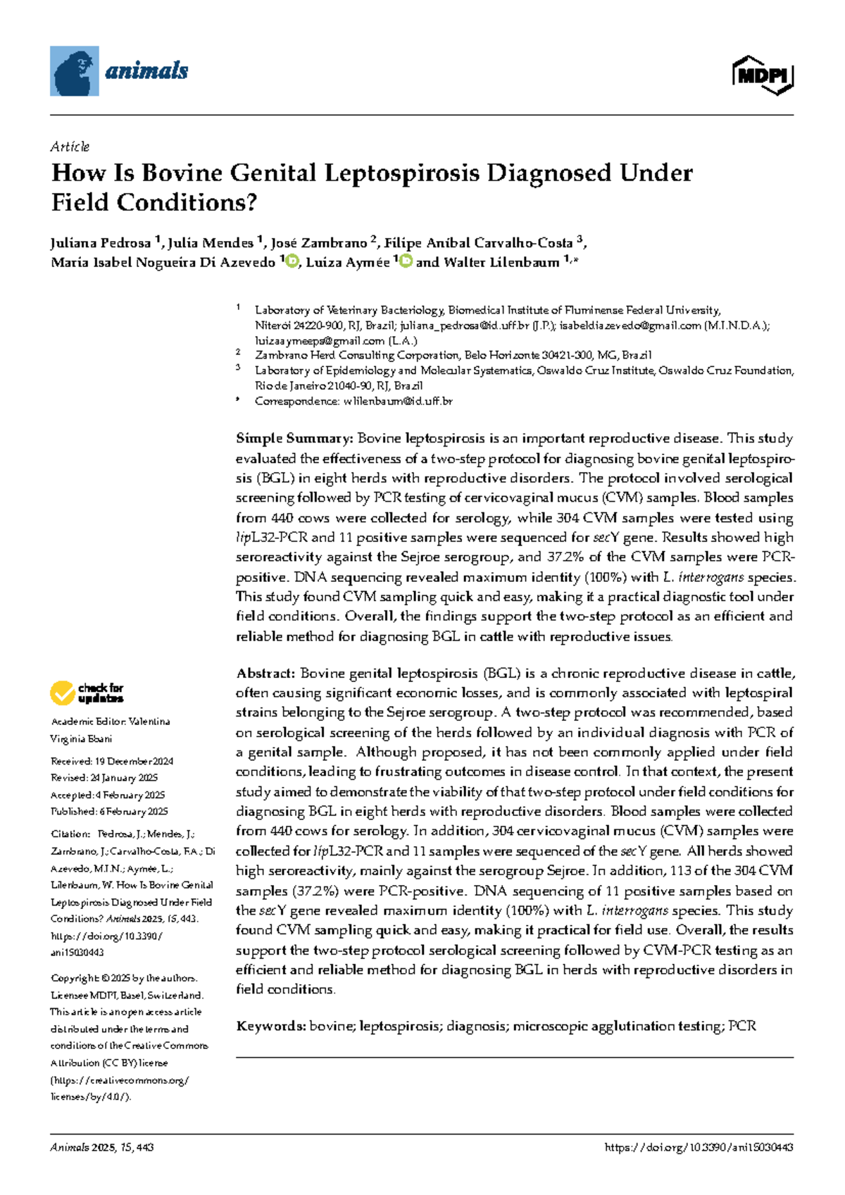 BGL Diagnosis Protocol Under Field Conditions: Insights and Findings ...