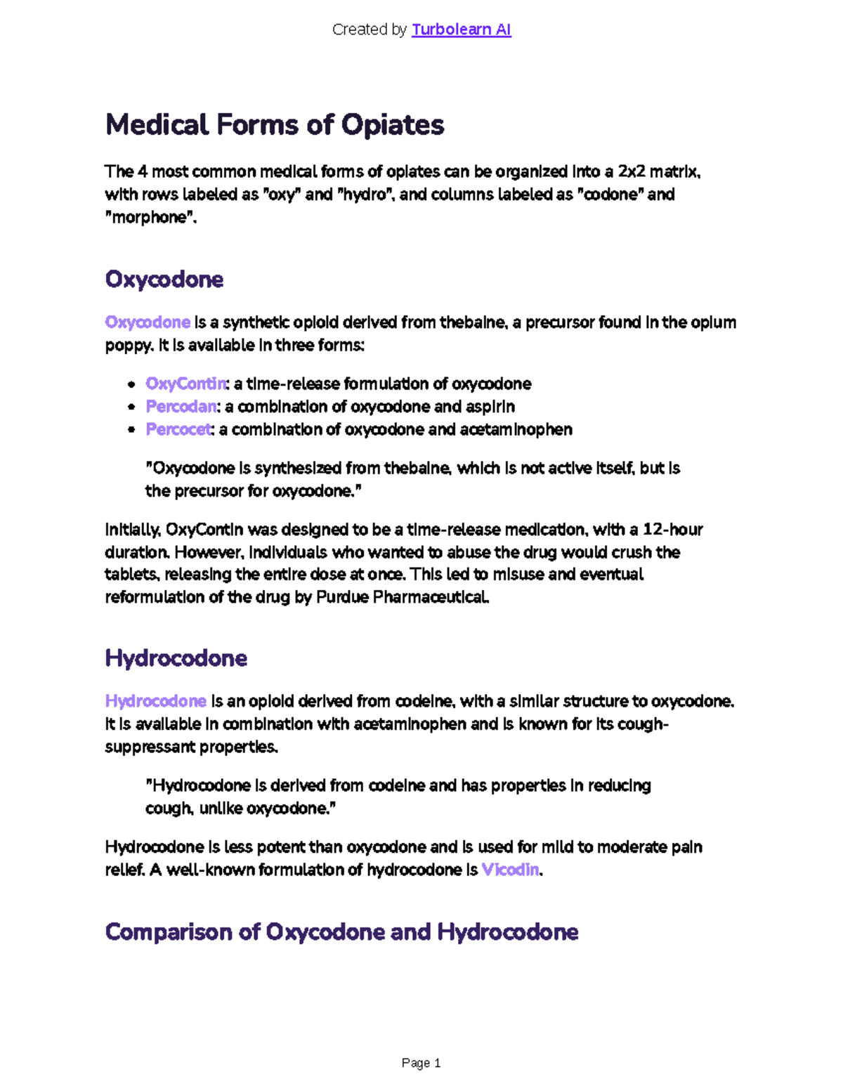 Drugs - Opiates - lecture - Medical Forms of Opiates The 4 most common ...