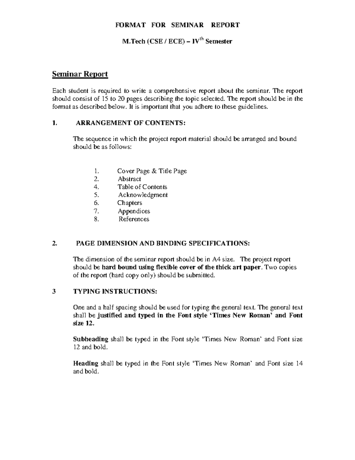 M.Tech (CSE ECE) IV Sem Seminar Report Format Guidelines - Studocu