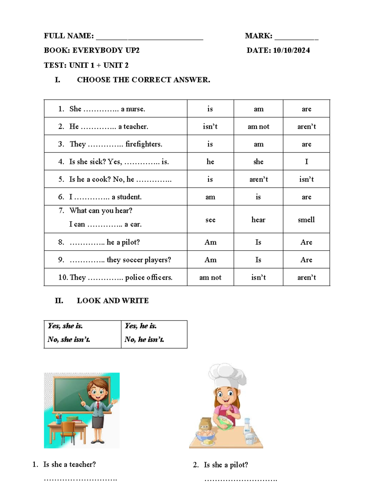UP2-TEST: Grammar Exercises for Units 1 & 2 - Studocu