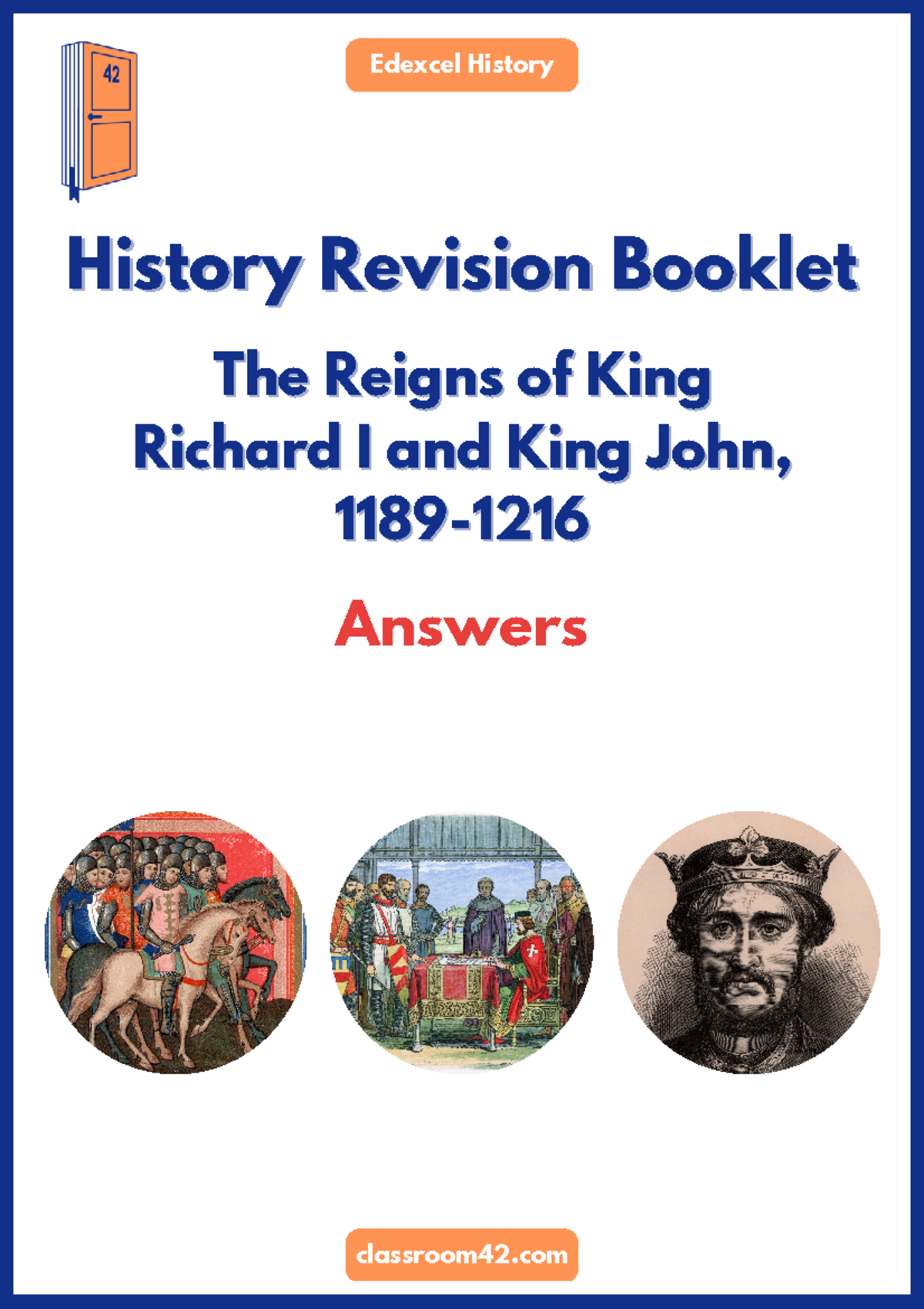 King Richard I & King John: Revision Booklet Answers (1189-1216) - Studocu