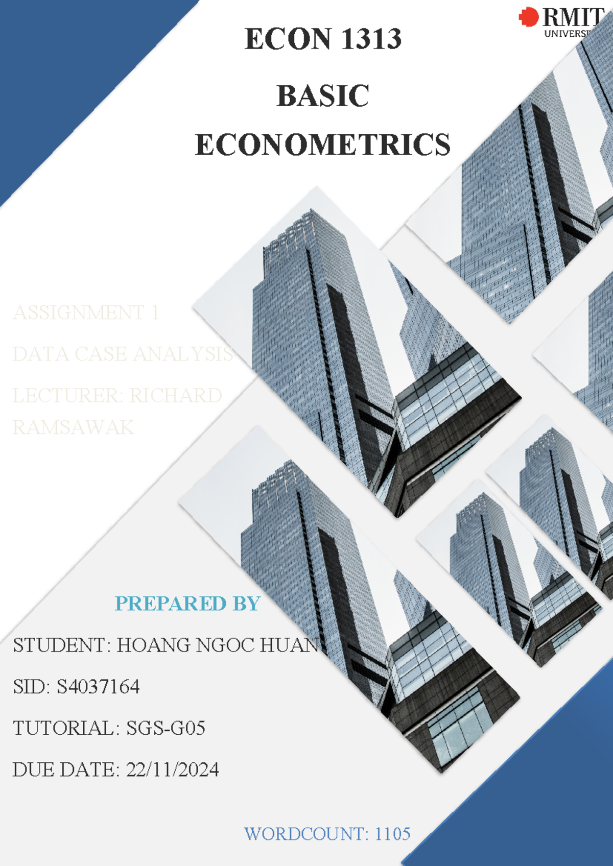 ECON 1313 Basic Econometrics: Assignment 1 Data Case Analysis - Studocu