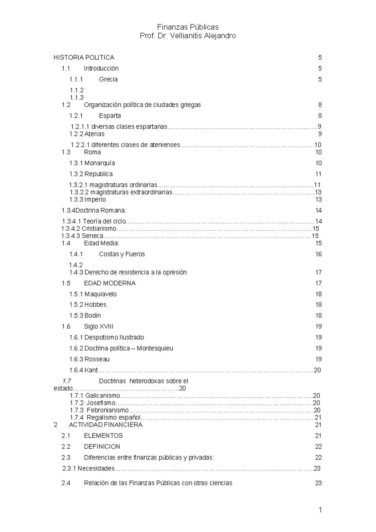 Finanzas Públicas: Resumen de Historia Política - Prof. Dr. Vellianitis ...
