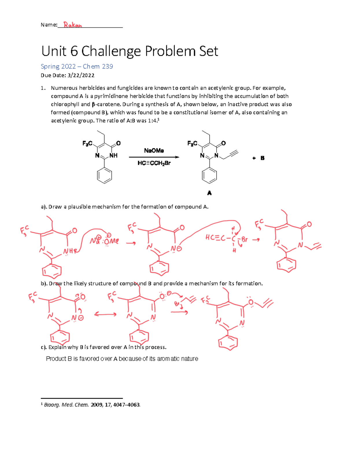 Unit 6 Challenge Problem Set - Name:_____________________ Unit 6 Challenge Problem Set Spring ...