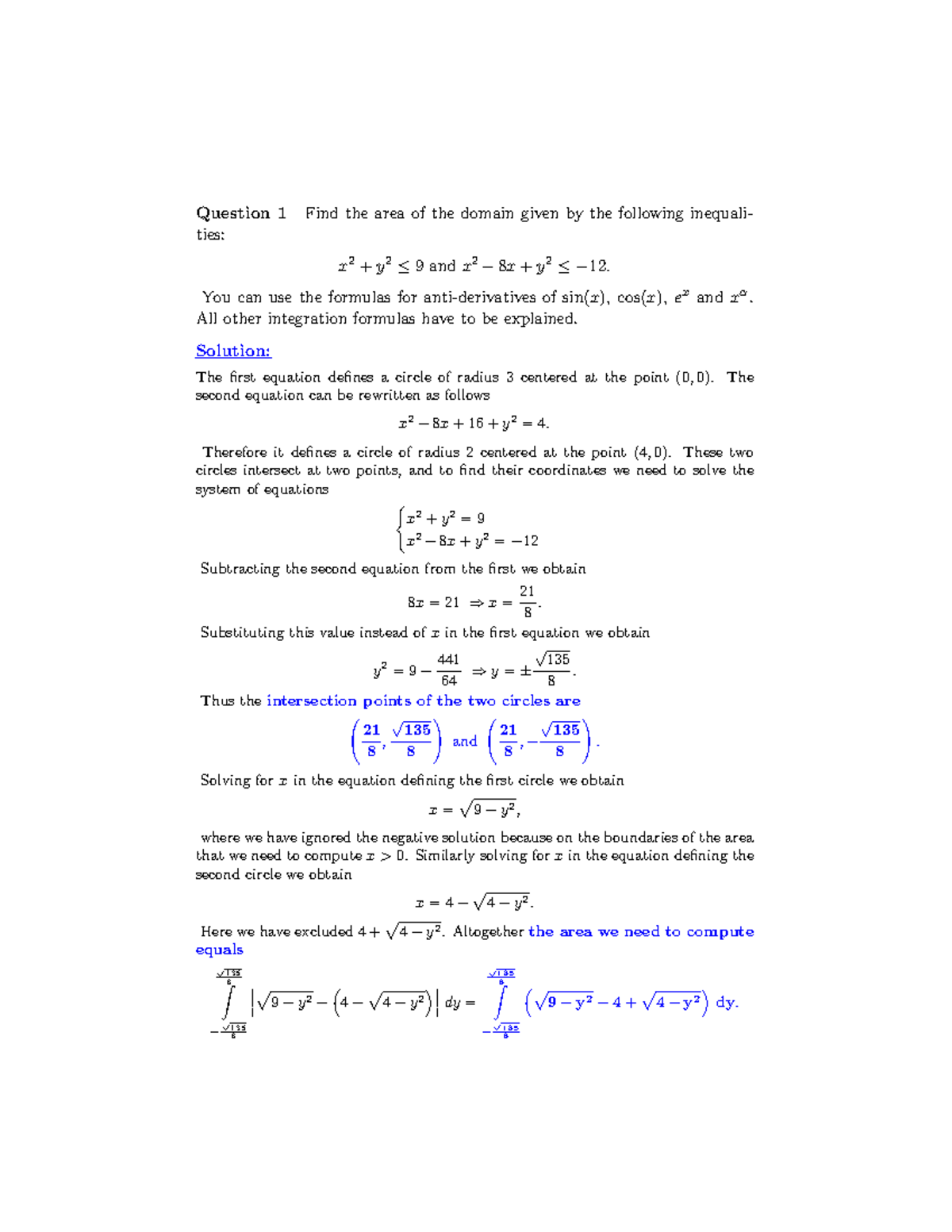 W26 IC Midterm 2 Solutions: Area and Volume Calculations - Studocu