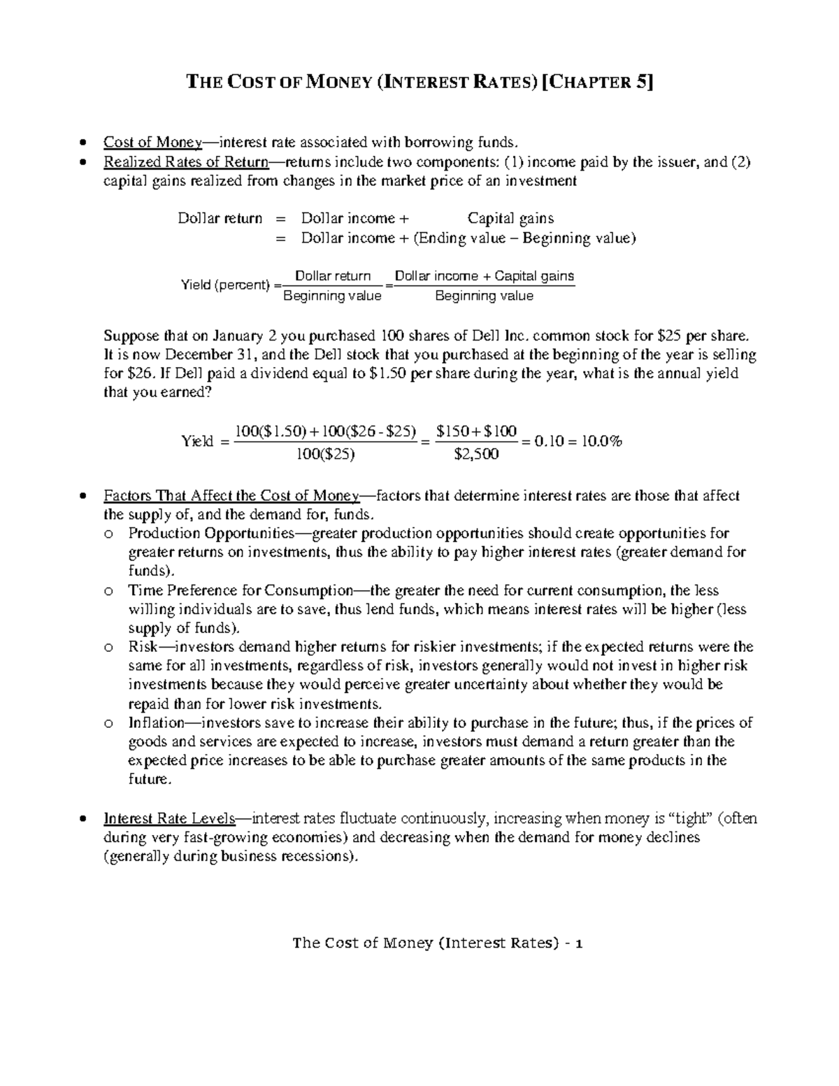 The Cost of Money (Interest Rates): Understanding Key Determinants ...