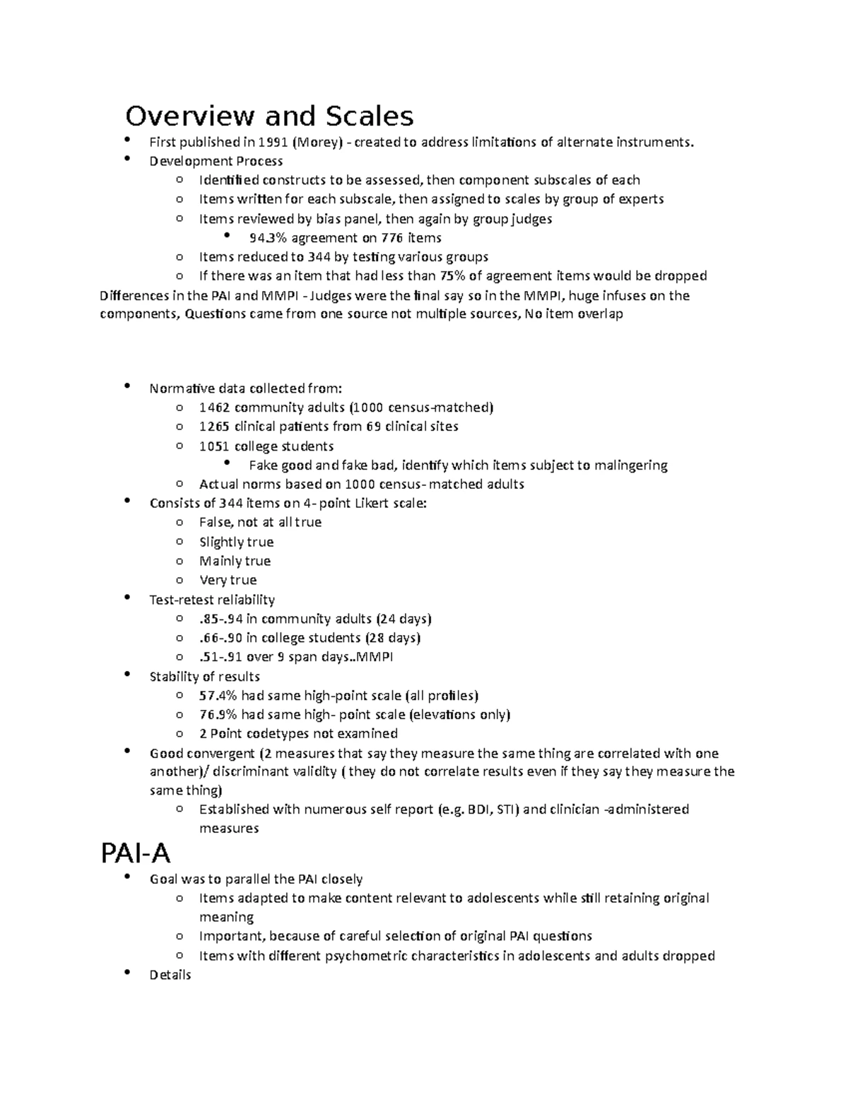 Overview of the MACI - Background, description, and breakdown of scales ...