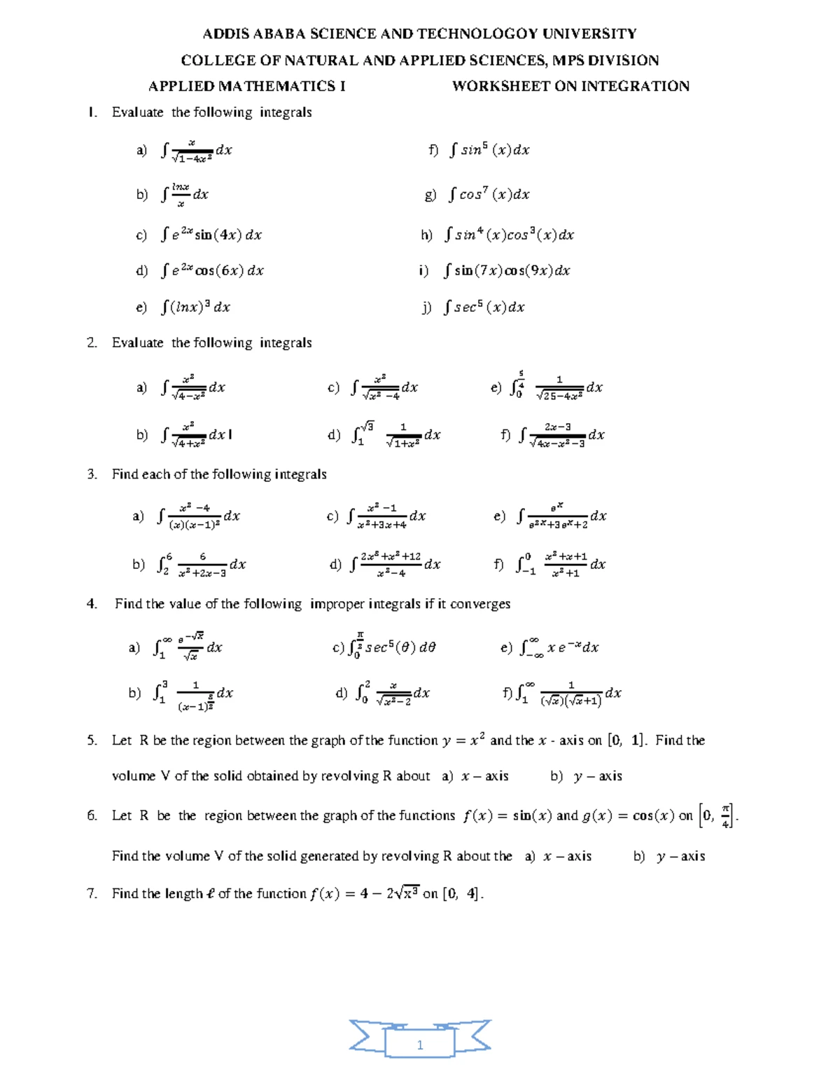 Mathematics Exit Exam Sample Questions for BSc Students - Studocu