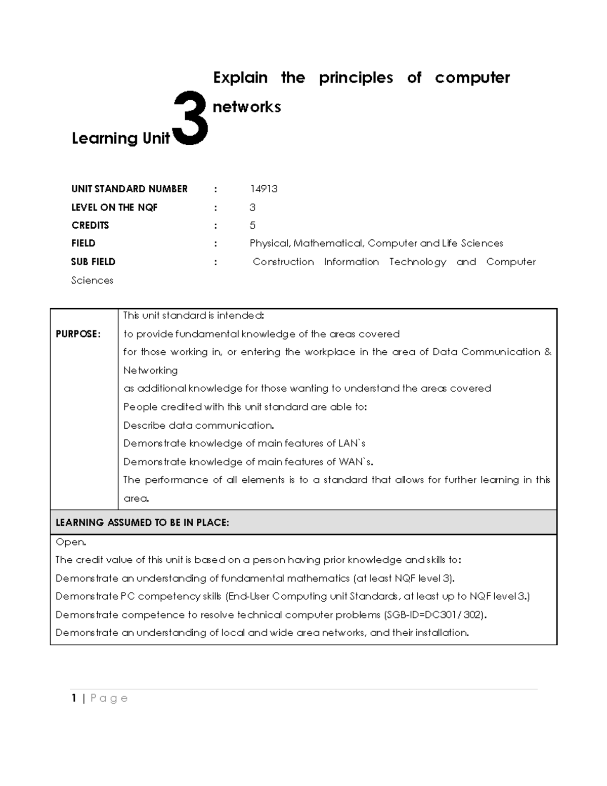 Understanding Principles of Computer Networks: LANs & WANs (COMP 14913 ...
