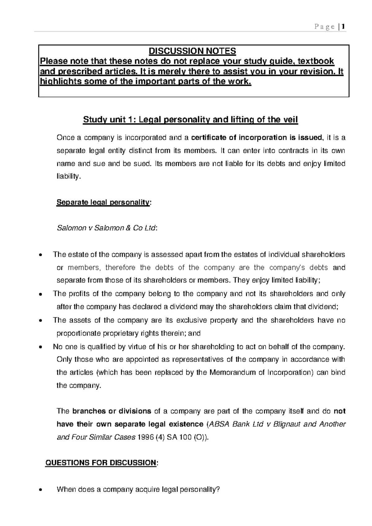 LAW OF Evidence Cases- Notes - LAW OF EVIDENCE CASES CHAPTER 1 ...