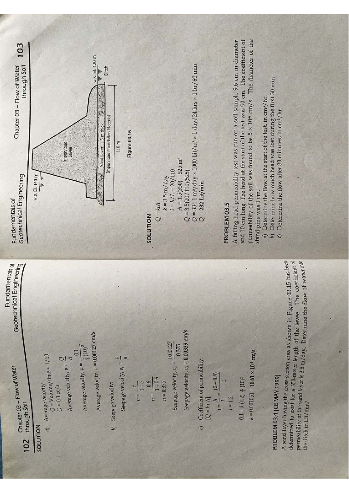 Geotechnical Engineering 103: Chapter 03 - Flow of Water Analysis - Studocu