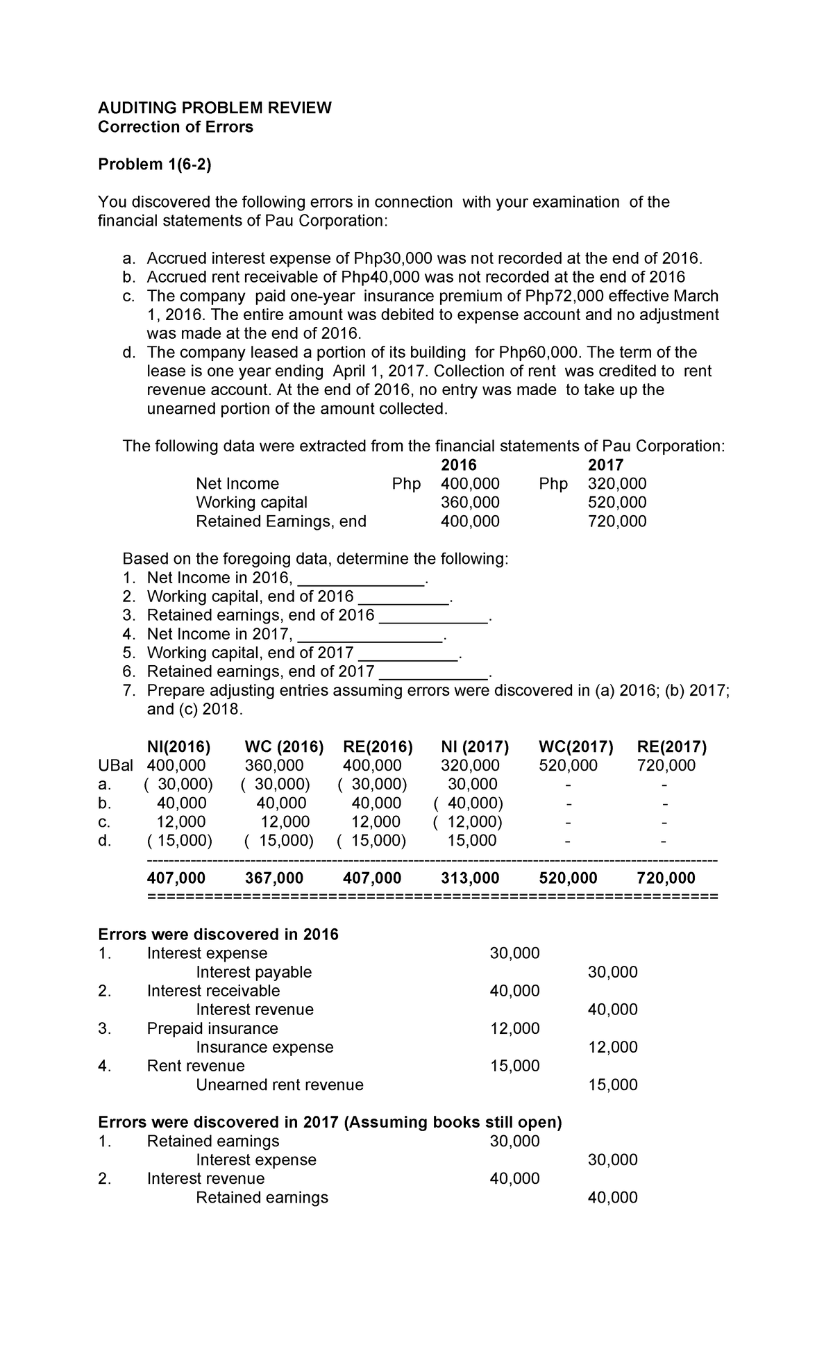 Chap6 Errors Correction and Financial Statement Adjustments - Studocu