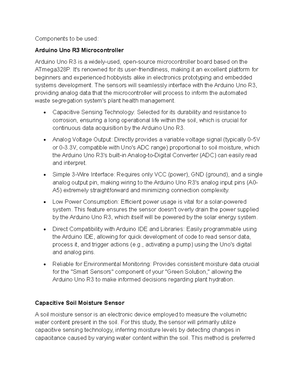 Components for Arduino Uno R3 in Automated Waste Segregation - Studocu