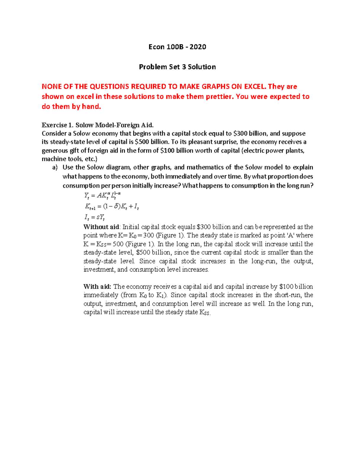 Econ100b PS3 solution - Problem Set - Warning: TT: undefined function: 32 Econ 100B - 2020 ...