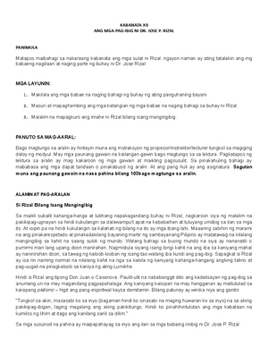 SS5 Aralin 11 (module) - KABANATA XI MGA LIHAM NI DR. JOSE P. RIZAL Matapos maibigay ang mga ...