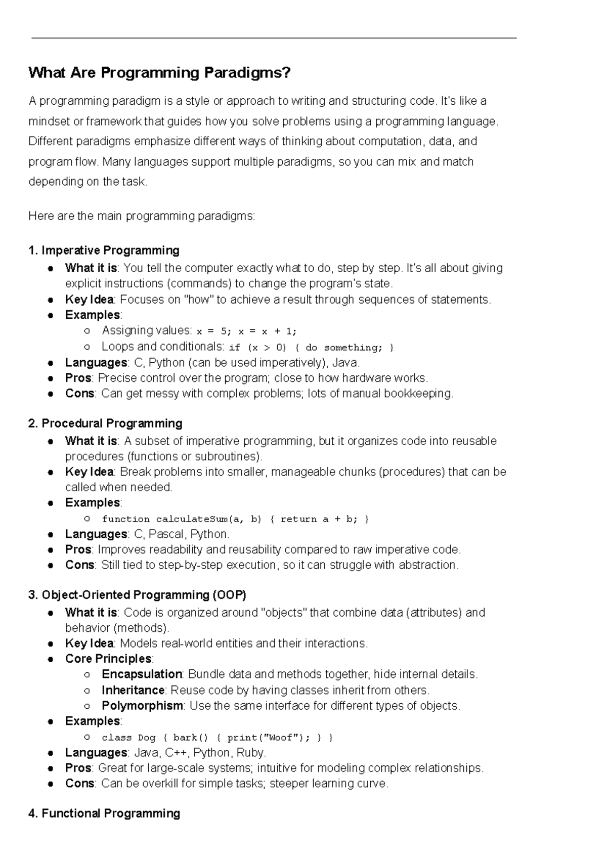 What Are Programming Paradigms - It’s like a mindset or framework that ...