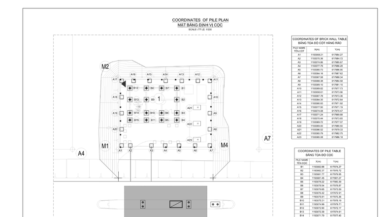 COORDINATES OF PILE PLAN & BRICK WALL TABLE - CW2 PROJECT - Studocu