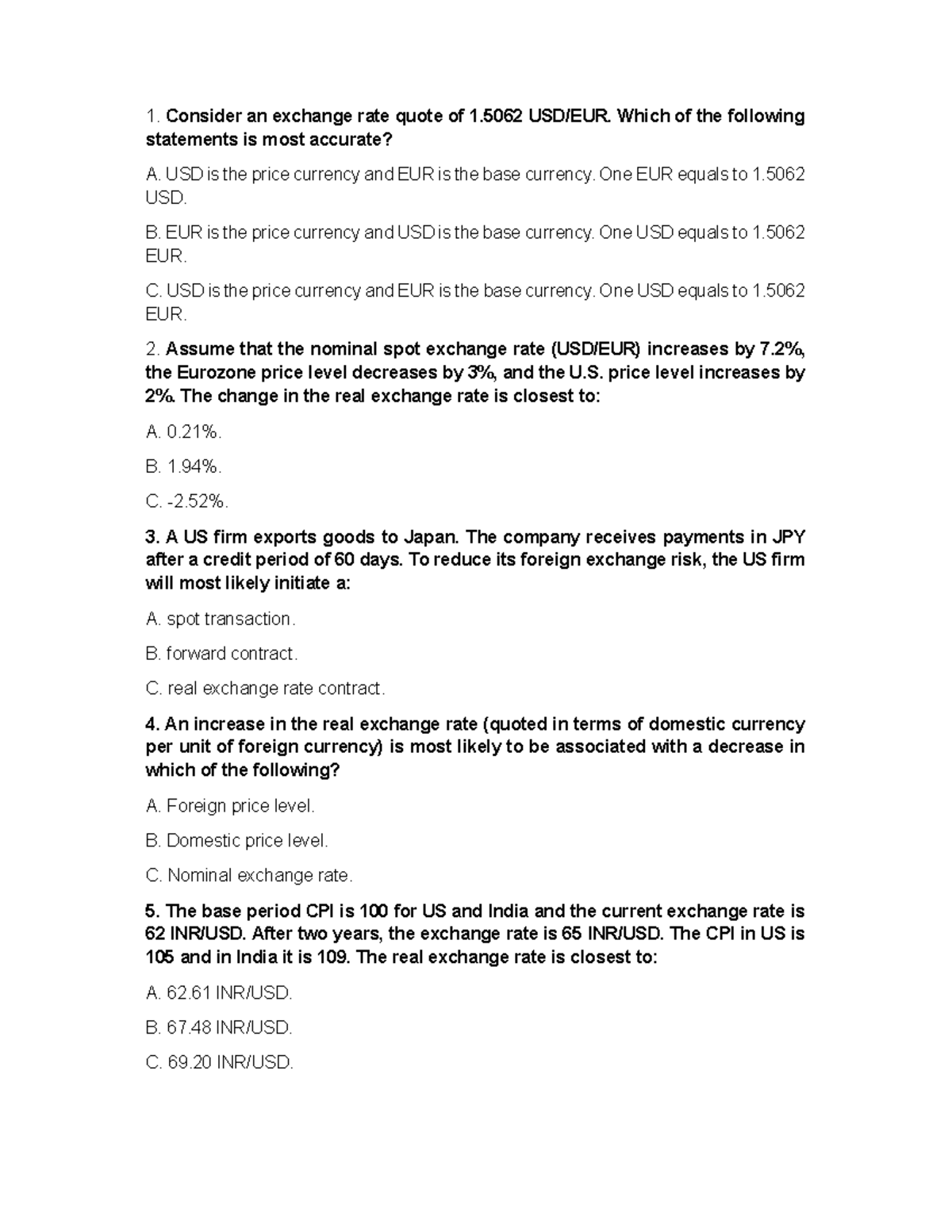 Currency Questions: Exchange Rate Analysis and Implications - Studocu