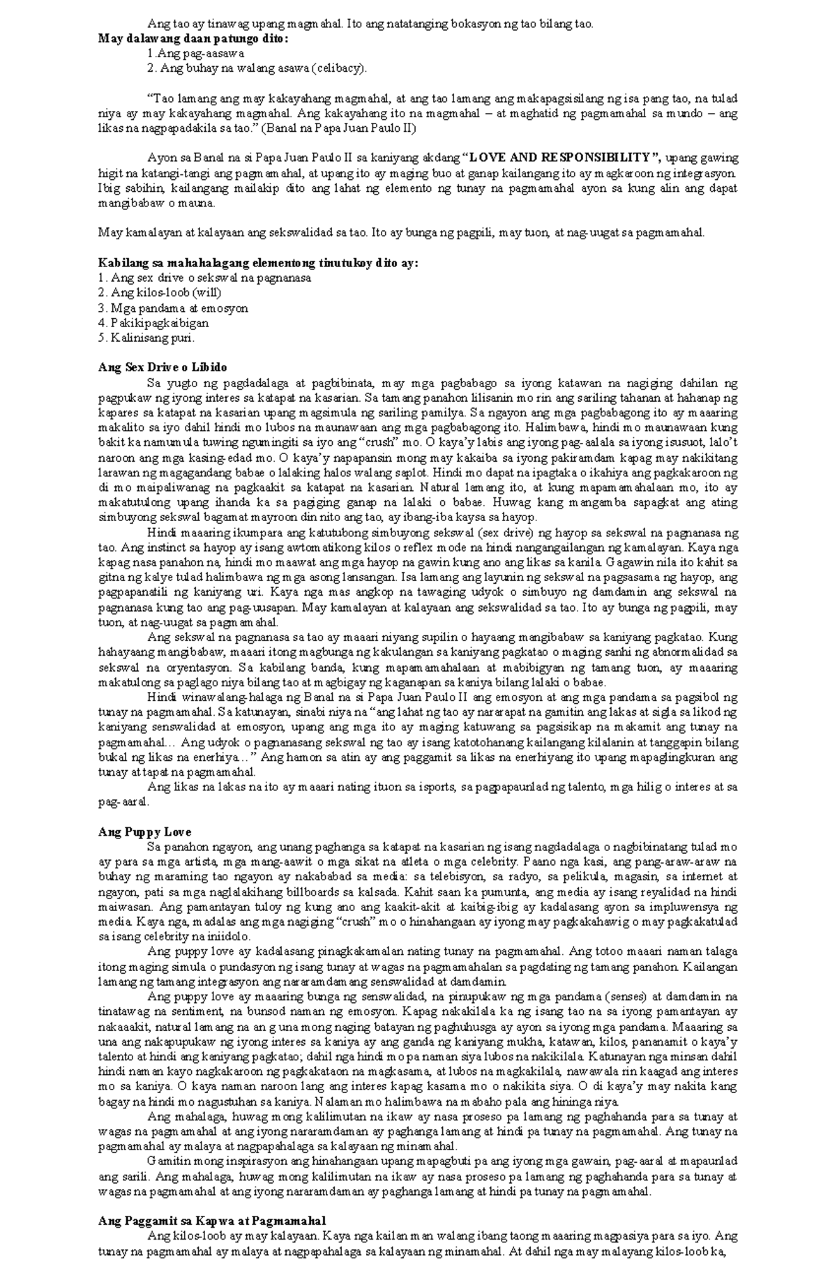 Ang-sekswalidad-ng-tao compress - Ang tao ay tinawag upang magmahal ...