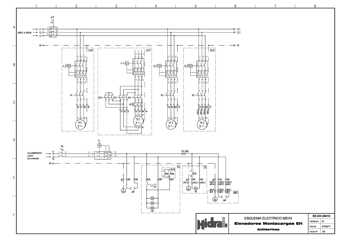 42 Esquema Electrico EH 00028415 - 32 1 2 3 4 5 6 7 8 PED TR2 RT1 (2) J9 F1 (6A) L1 230V/24V F2 ...