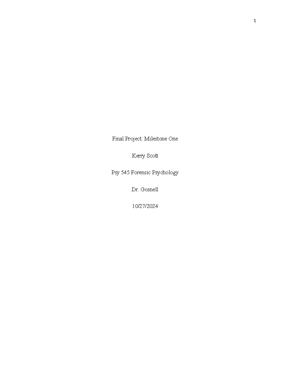 Psy 545 Final Project: Milestone One - Capital Punishment Case Analysis - Studocu