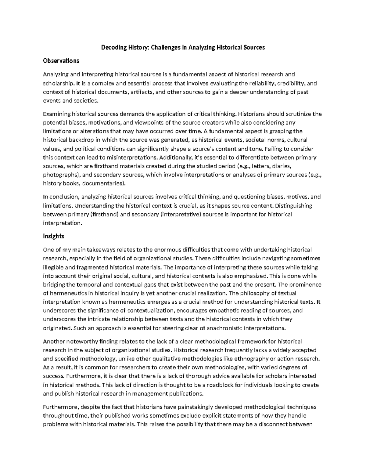 Analyzing Historical Sources: Challenges & Methodological Insights ...