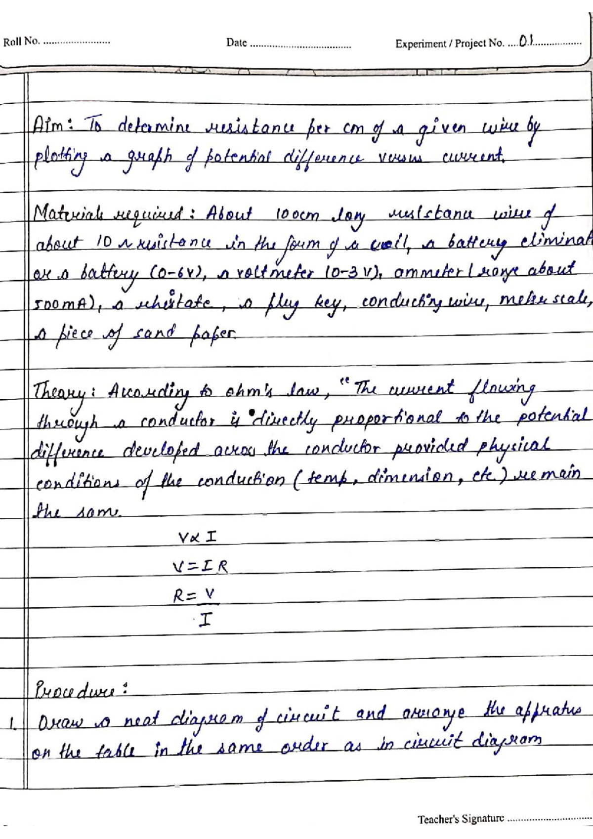 Physics Lab Manual - Experiment Projects on Resistance and Impedance ...