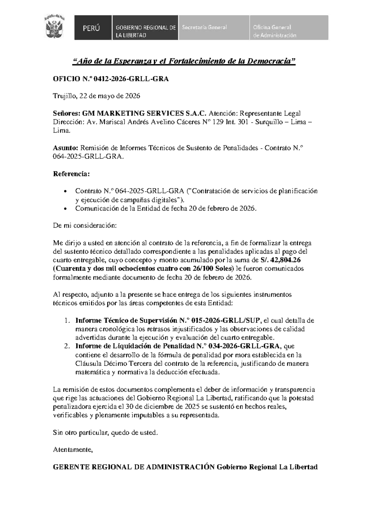 Comunicado 2 - Informe Técnico de Penalidades y Sustento 2026 - Studocu