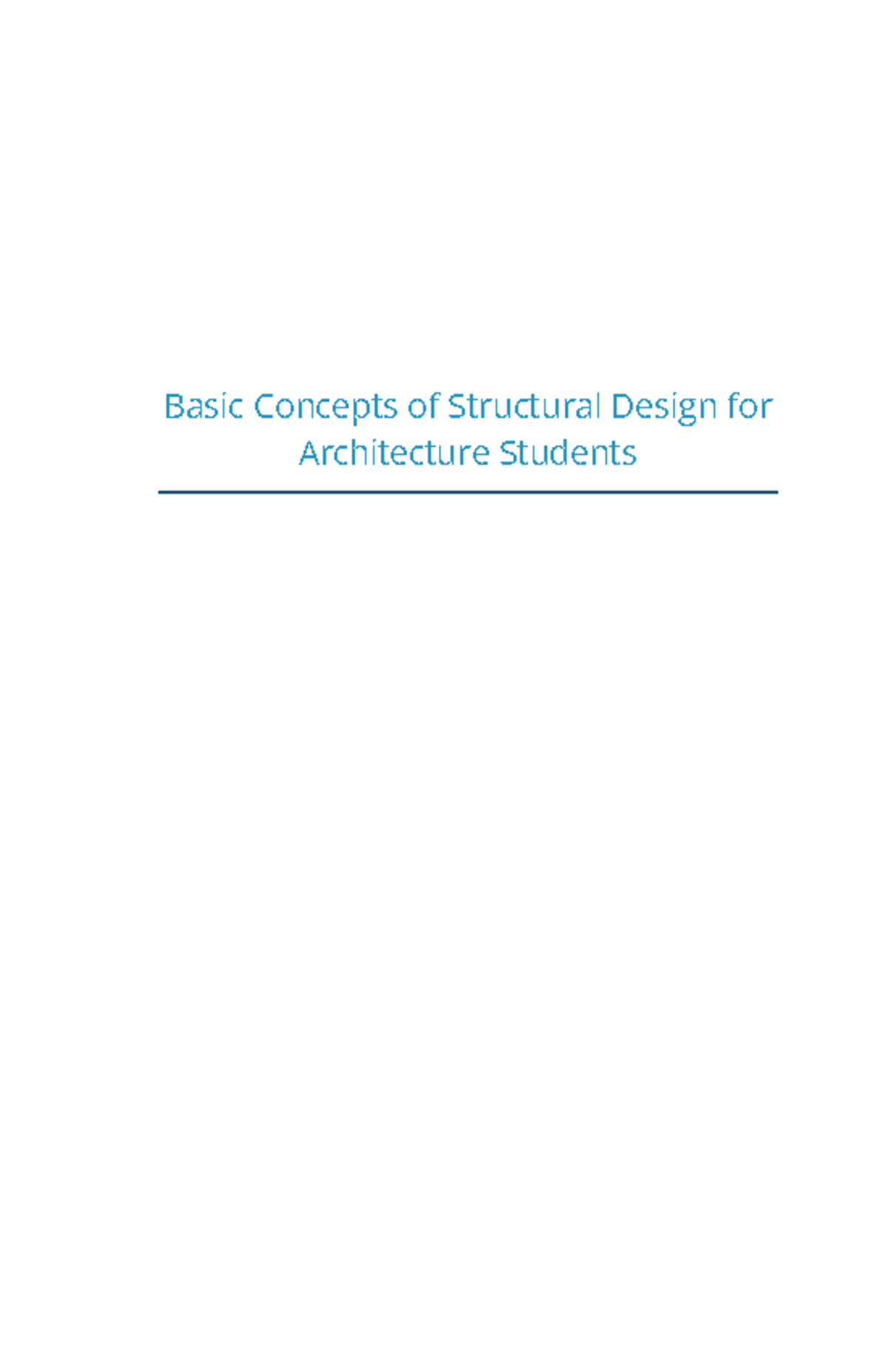 Basic Concepts of Structural Design for Architecture Students ...