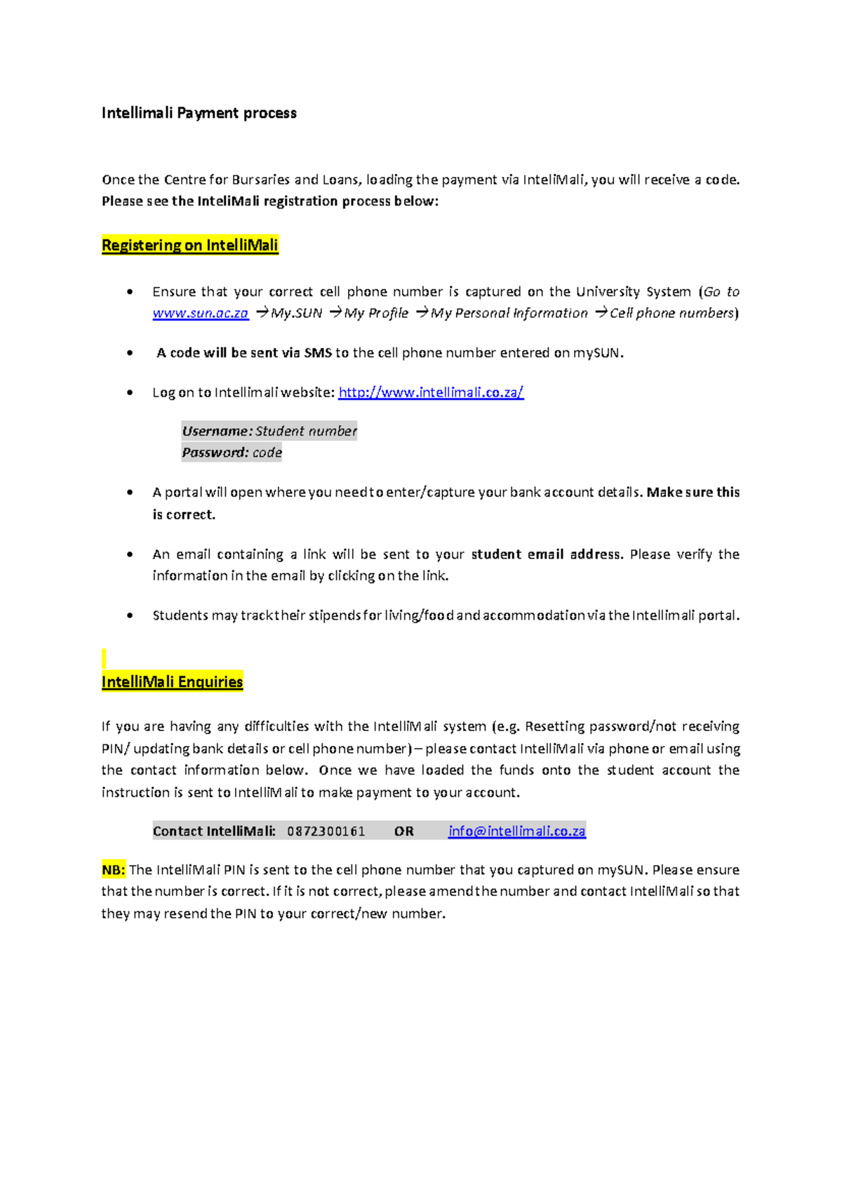 Intellimali Payment Process Guide for Students - Important Steps - Studocu