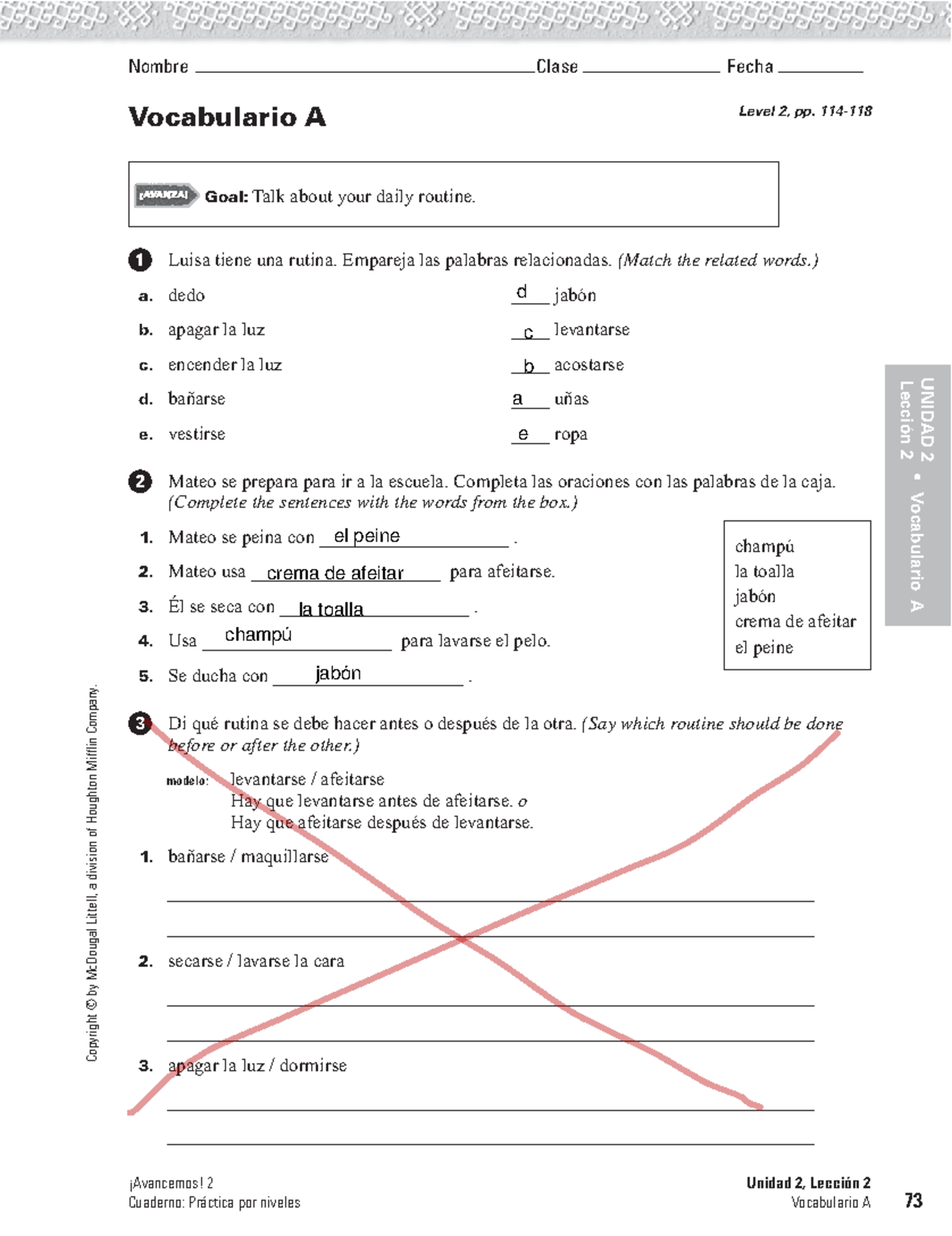 U2L2 Vocab A - Nombre ———————————————————— Clase ———————— Fecha ...