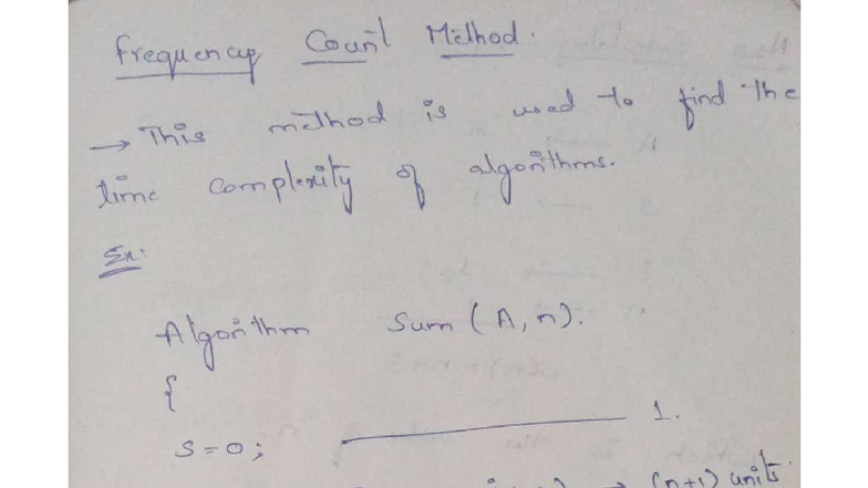 Frequency Count Method and Time Complexity Analysis - ADA 1st Unit - Studocu