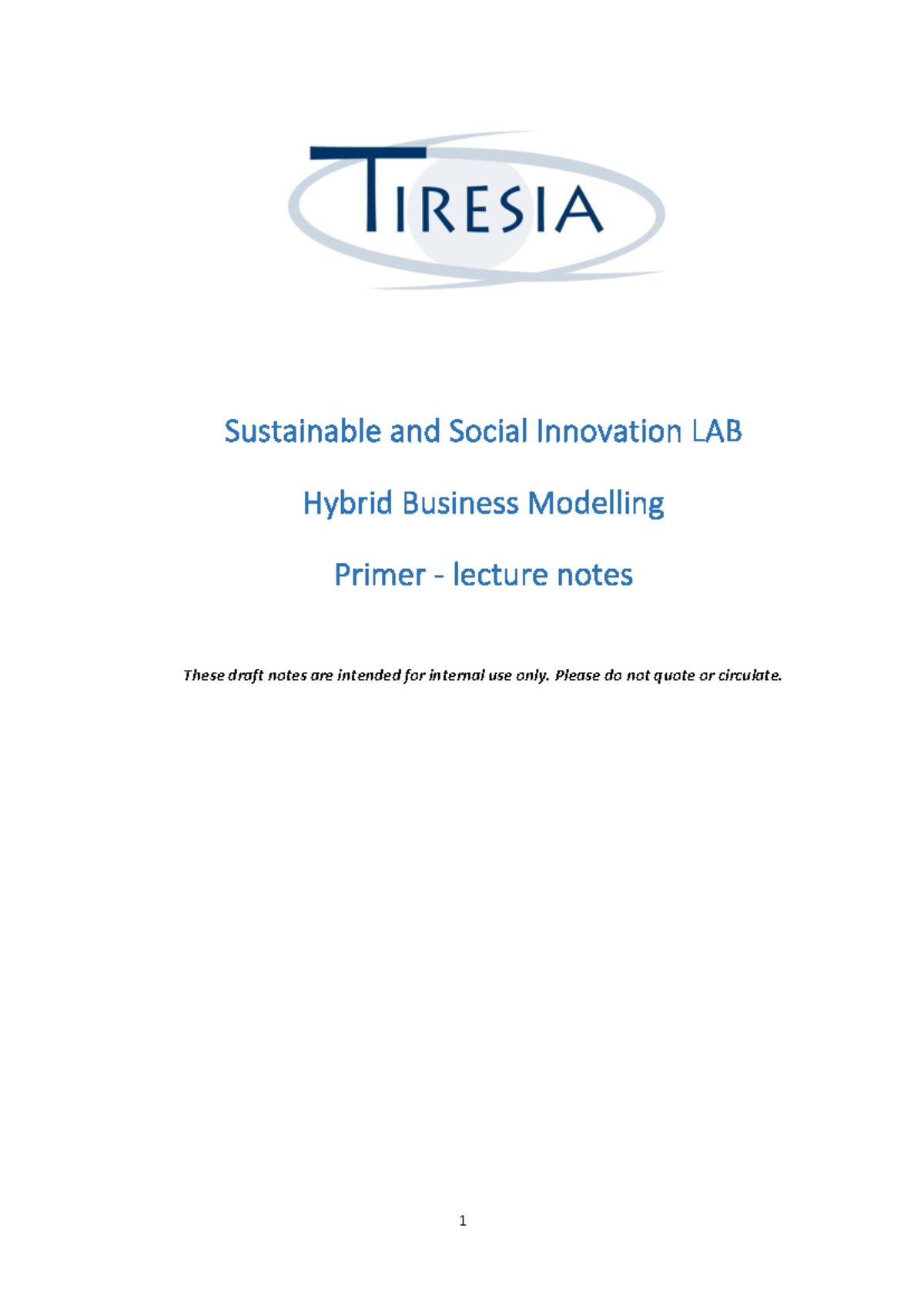 Sustainable & Social Innovation LAB: Hybrid Business Model Canvas ...