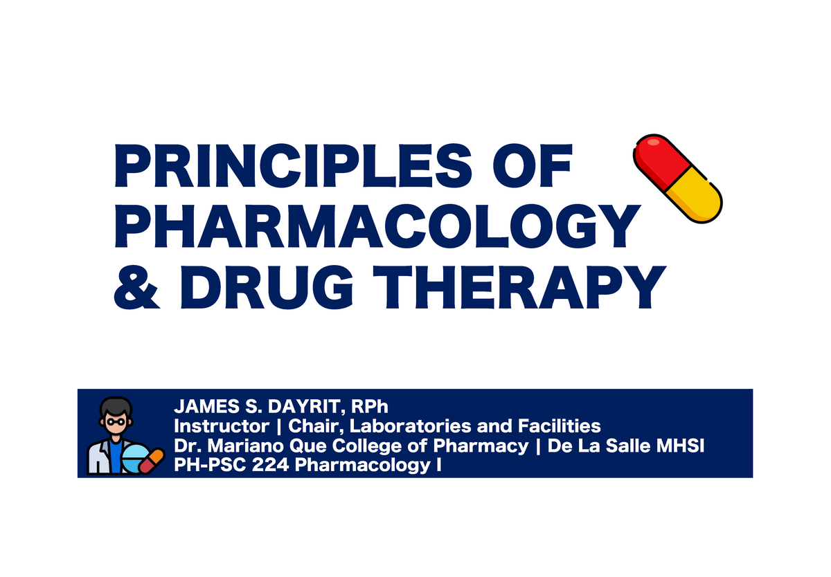 MHSI 224 Pharmacology I: Principles of Drug Therapy and ...