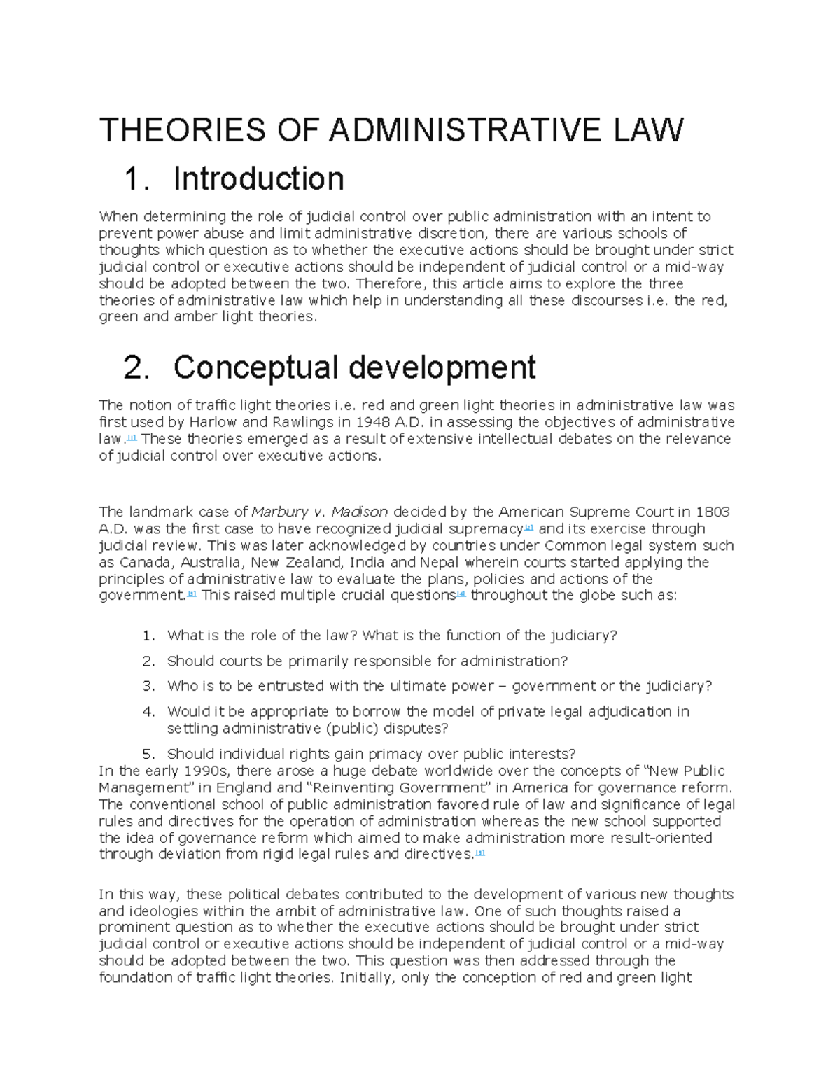 Theories of Administrative Law: Understanding Judicial Control Dynamics ...