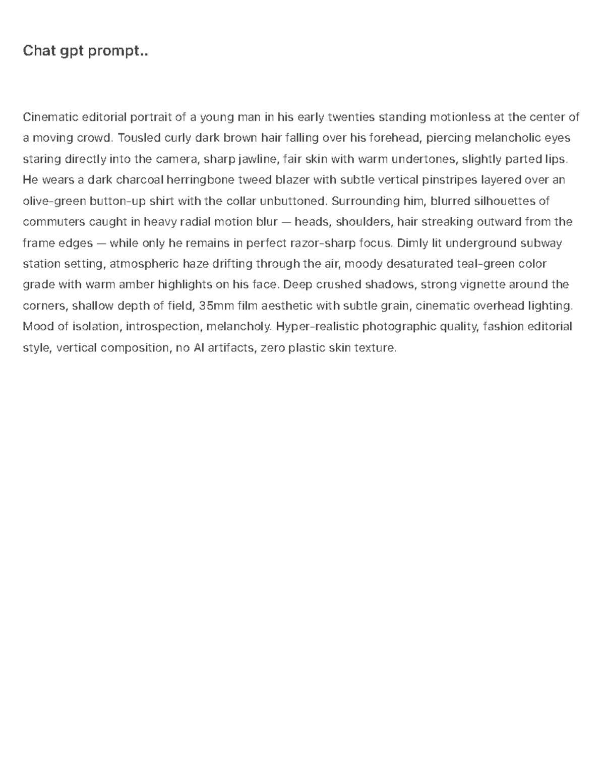 Cinematic Portrait Analysis: A Study of Isolation and Emotion - Studocu