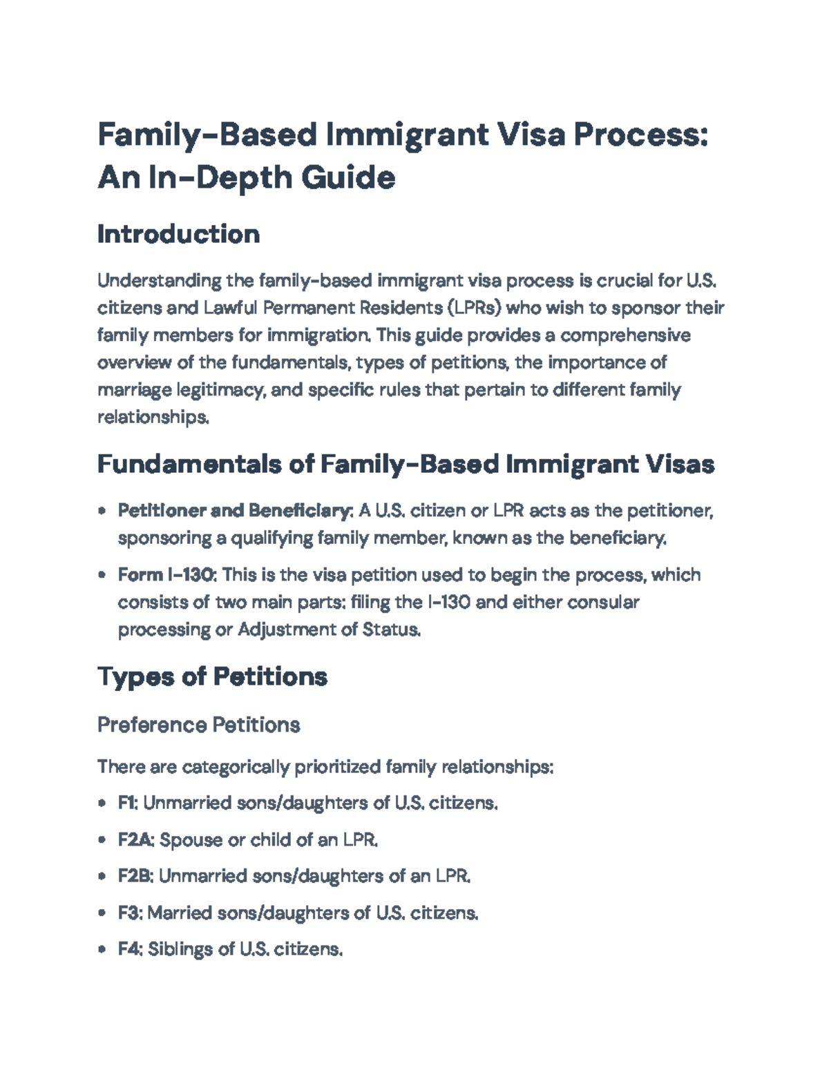 Family-Based Immigrant Visa Process: A Comprehensive Guide - Family ...